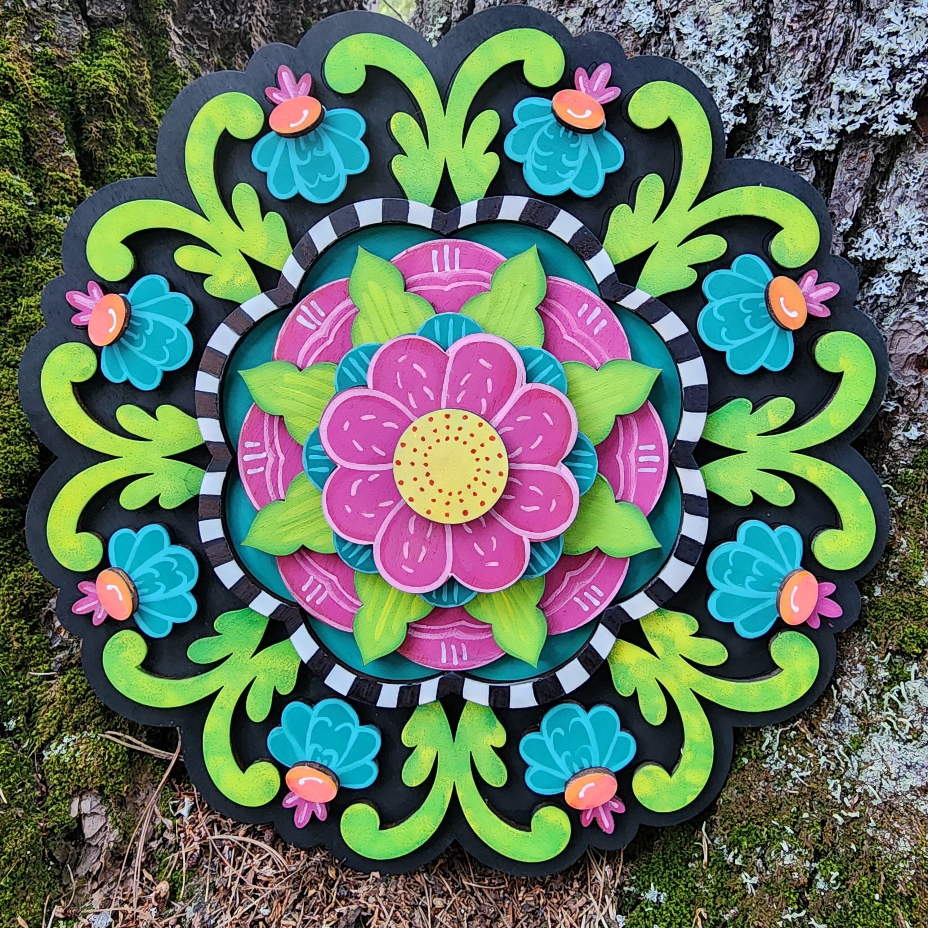 7 Layer Rosemal Painted Wooden Wall Art Hanging Decoration - Etsy