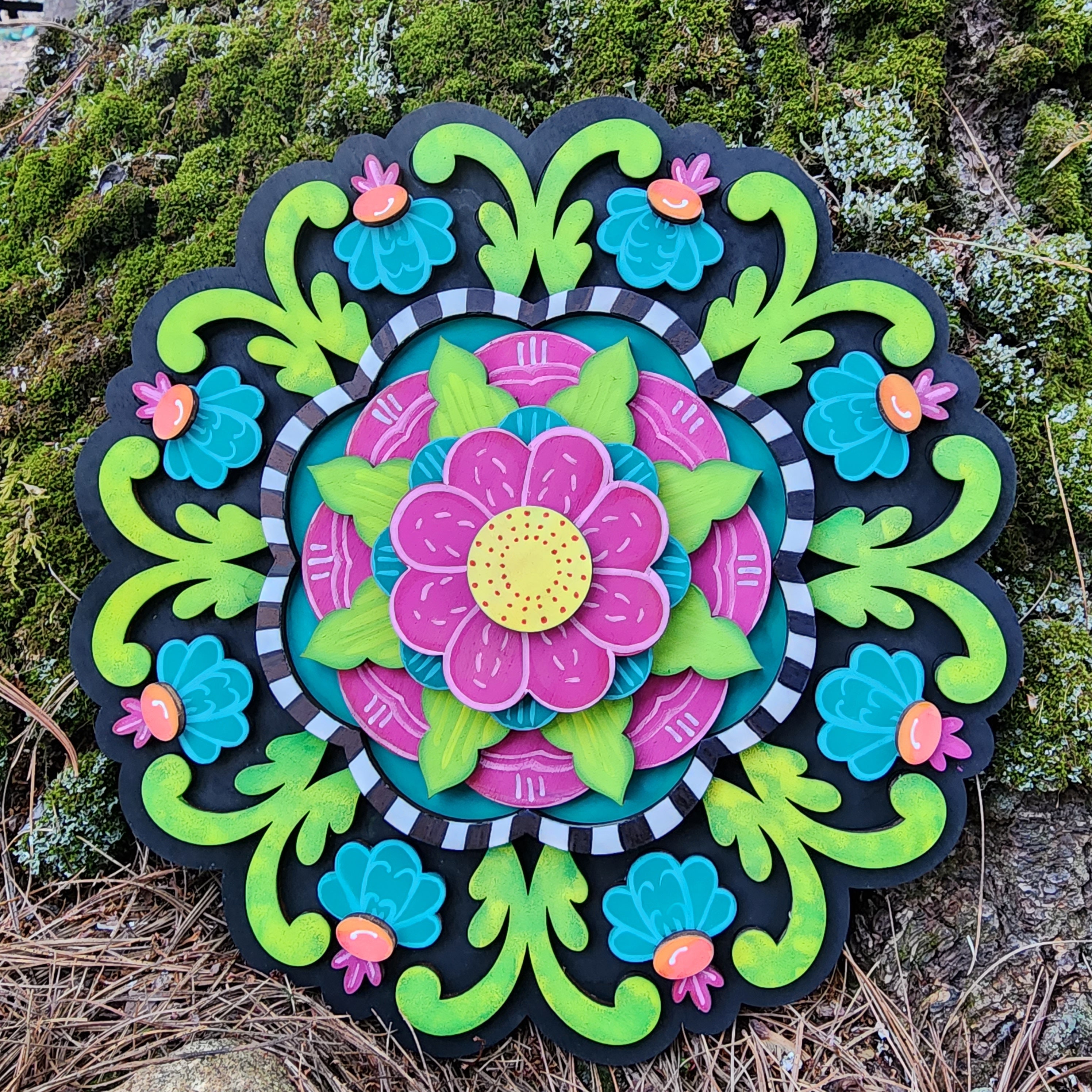 7 Layer Rosemal Painted Wooden Wall Art Hanging Decoration - Etsy