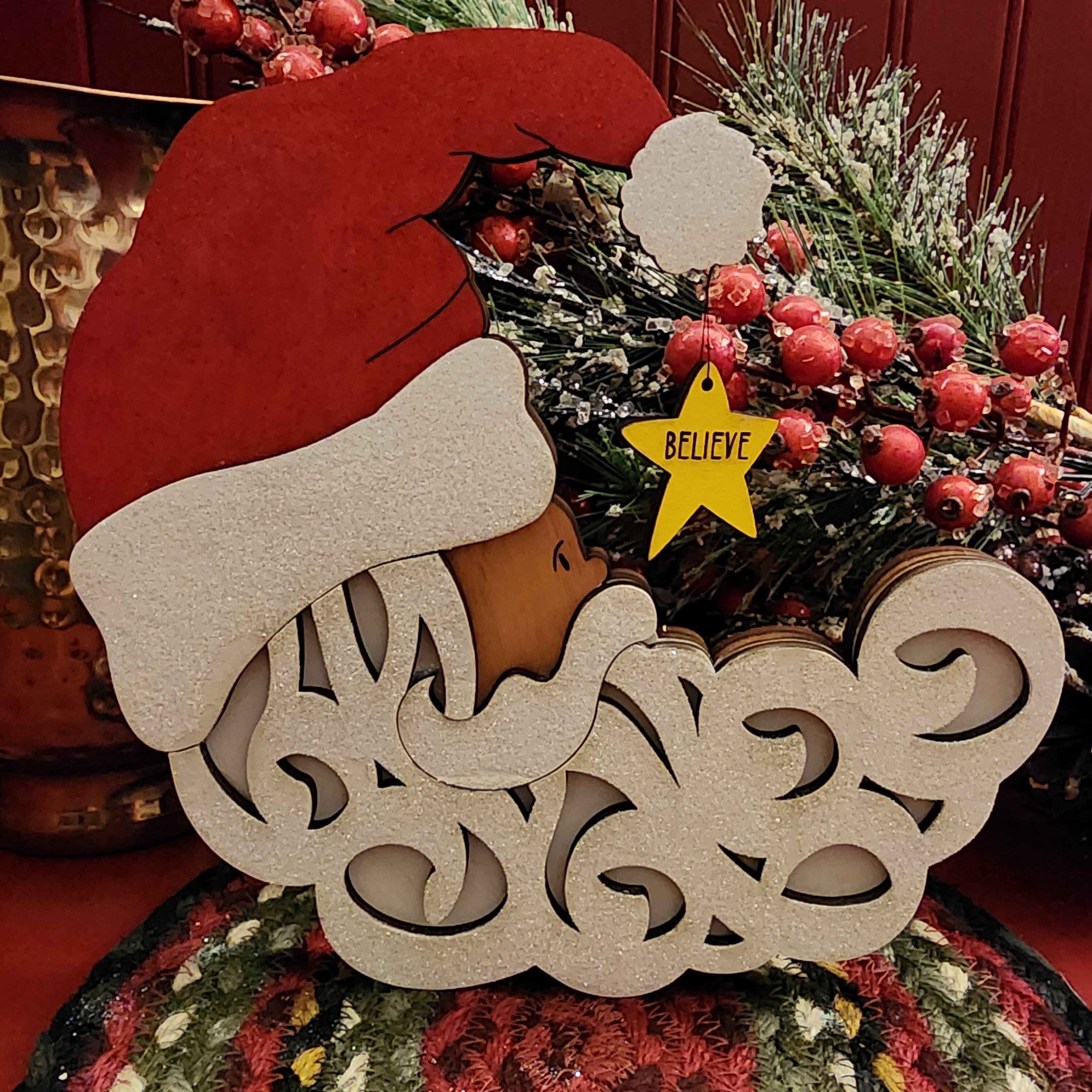 Do It Yourself Project Kit for Wooden Santa Moon Shelf Sitter Standing ...