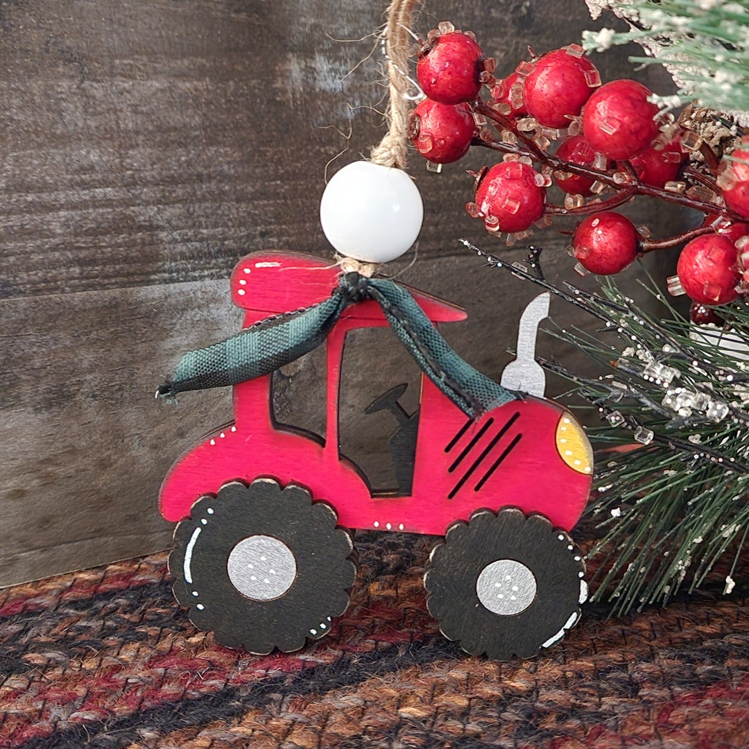 Tractor Ornament, Little Red Tractor, Christmas Tree Tractor, Farmhouse ...