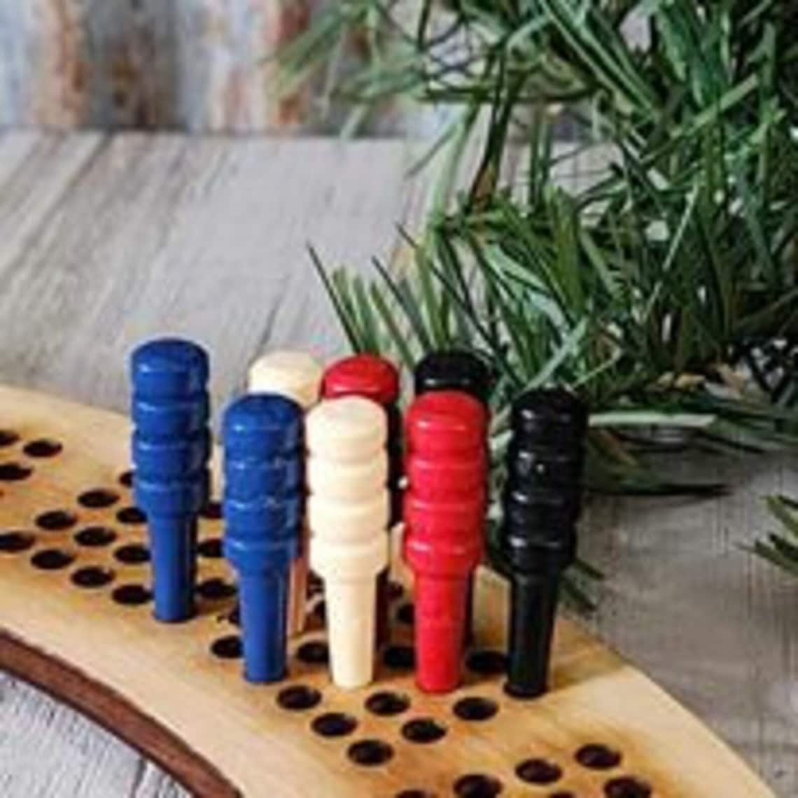 Round Four Person Wooden Cribbage Board - Etsy