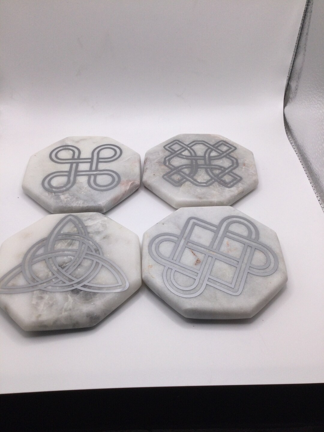 Celtic Design Set of 4 Marble Coasters - Etsy