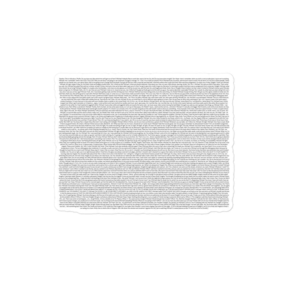 the-office-dinner-party-script-sticker-the-office-laptop-etsy