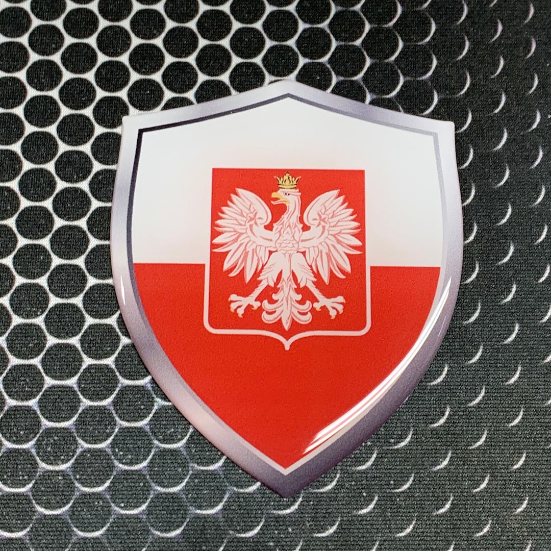 Poland Flag Shield Decal: Flexible Domed Car Sticker (2.4x3") - Etsy