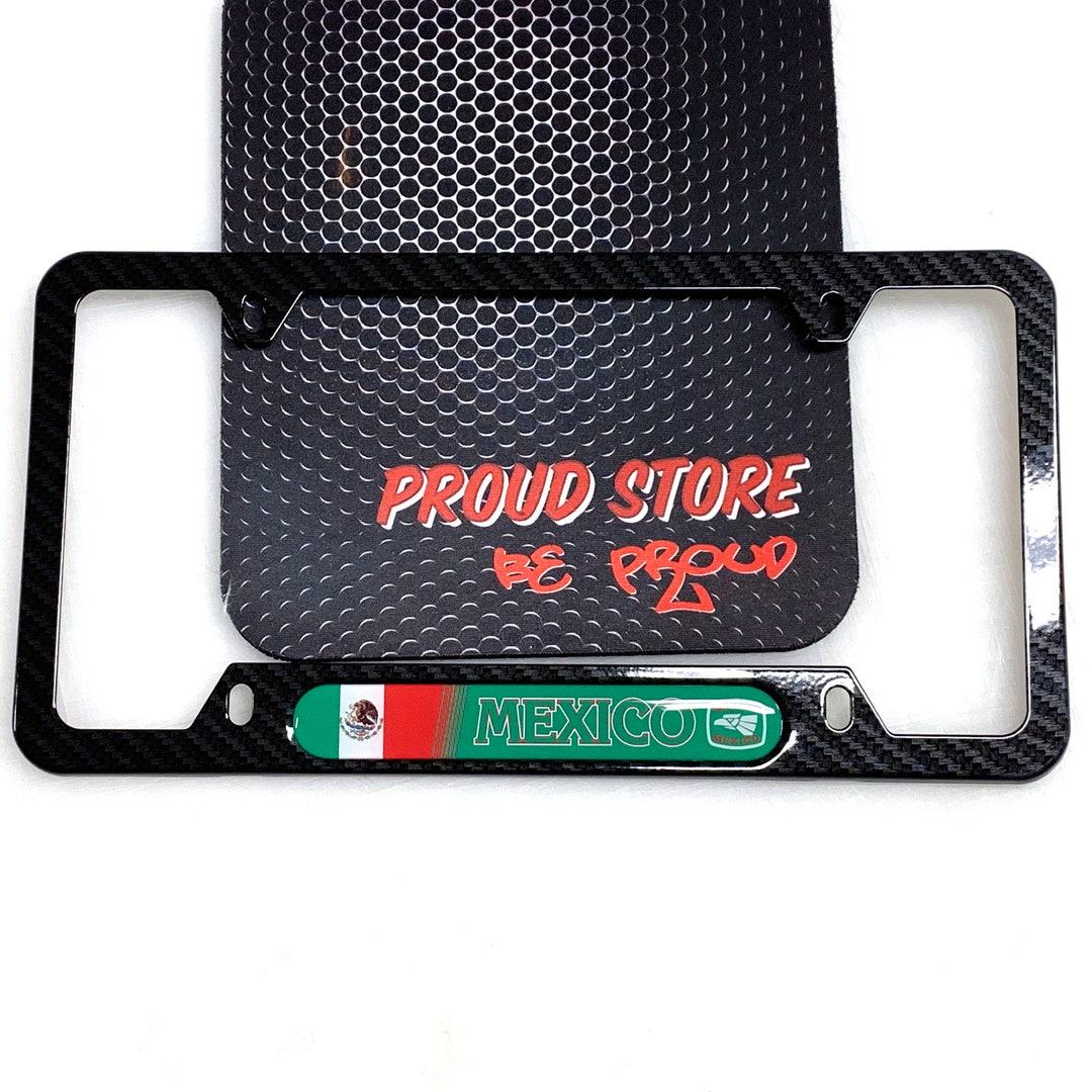 Mexico Flag License Plate Frame: Domed Carbon Look - US Size - Etsy