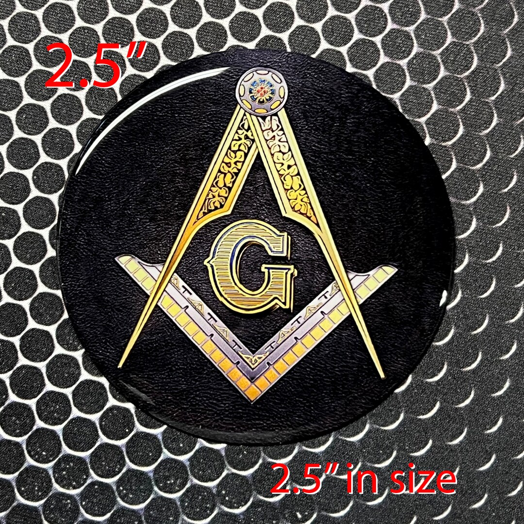 Mason Masonic Freemason Domed Decal Car Emblem 3D Sticker 2.5" Square ...