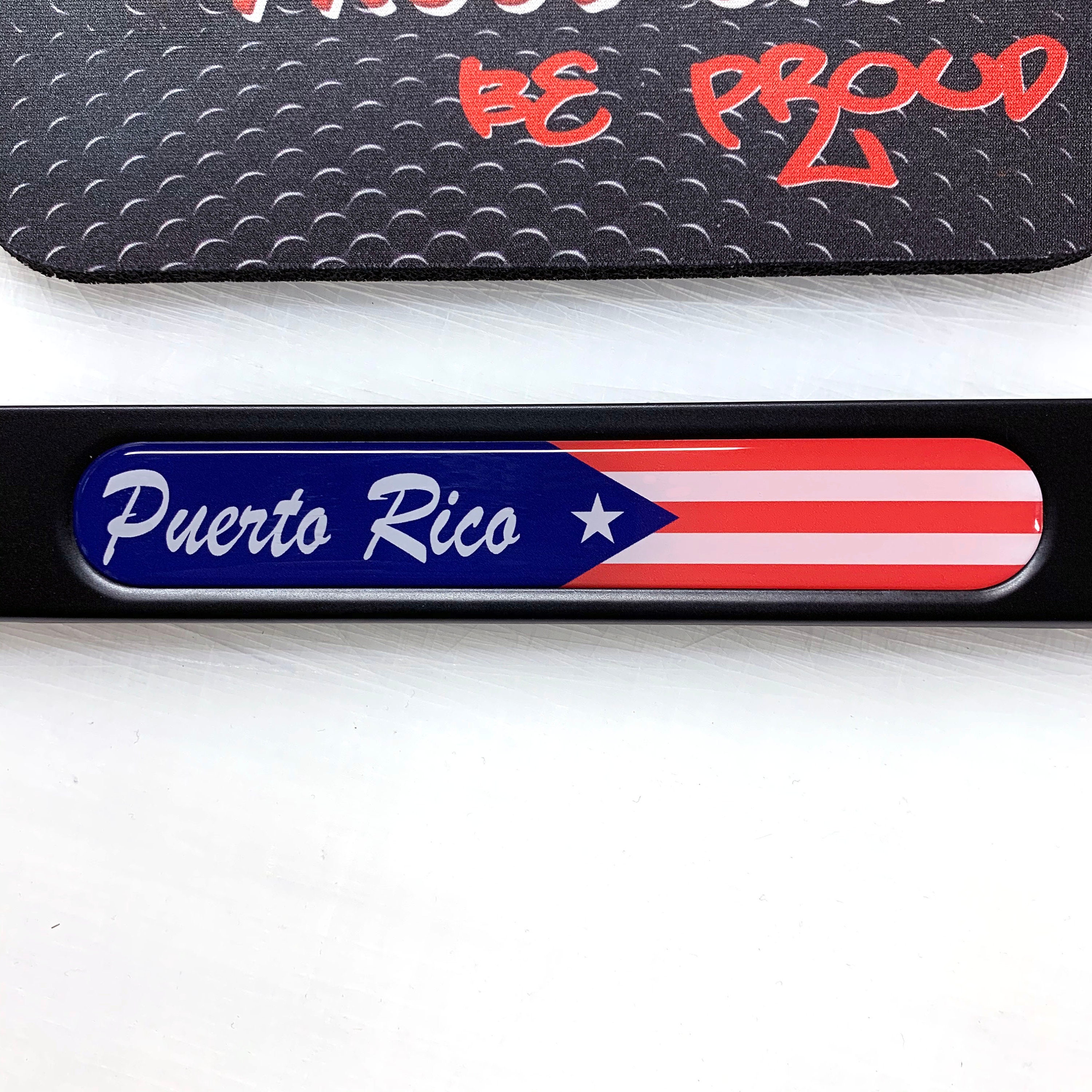 Puerto Rico Flag Domed BLACK License Plate Frame US Size | Etsy