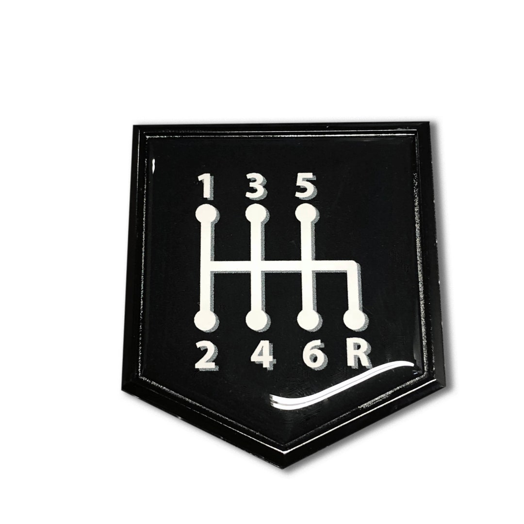6 Speed Manual Shift Car Decal: Domed Black Emblem (2"x 2.25") - Etsy