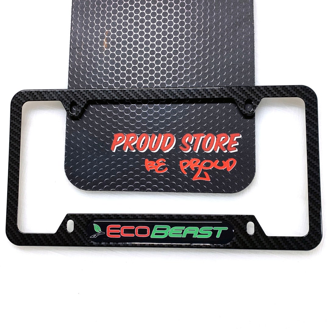 ECOBEAST Domed CARBON License Plate Frame -US Size- Ford Eco Boost Eco ...