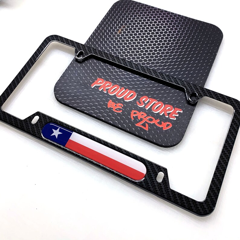 TEXAS Flag Domed CARBON License Plate Frame US Size Dallas | Etsy