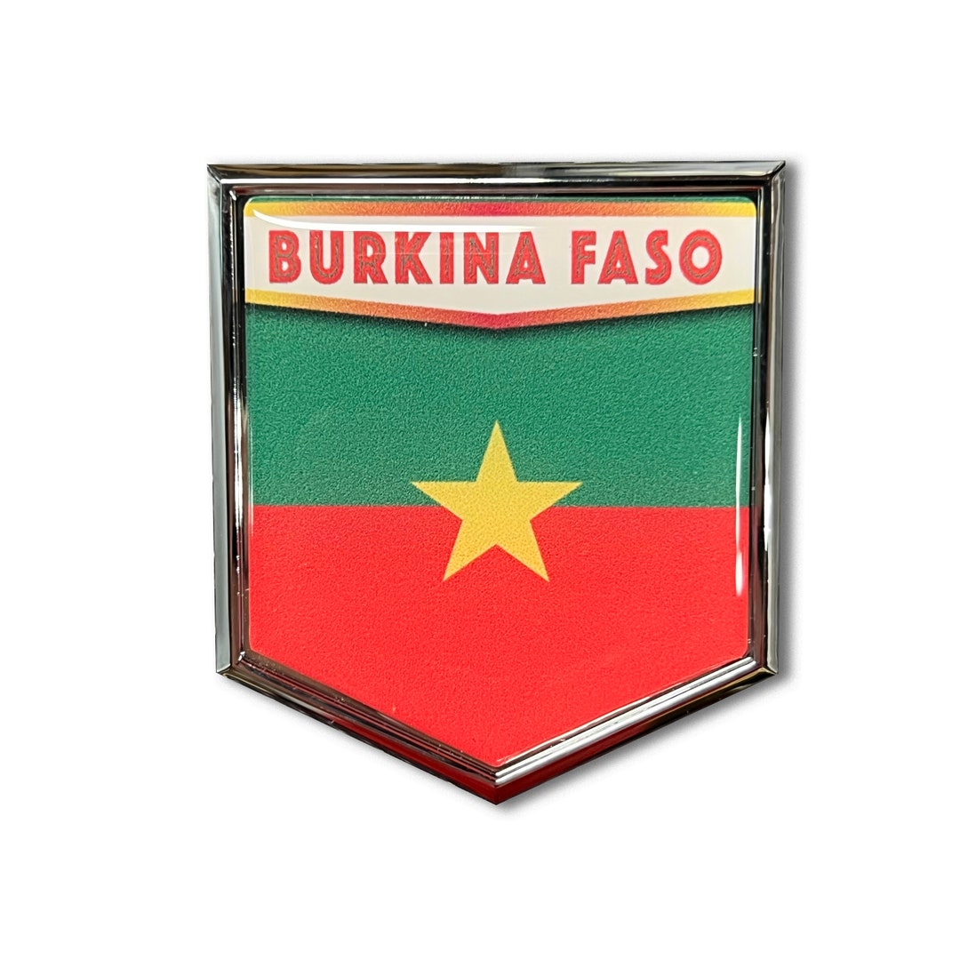 Burkina Faso Flag Chrome Emblem - 3D Car Sticker (2x2.25") - Etsy