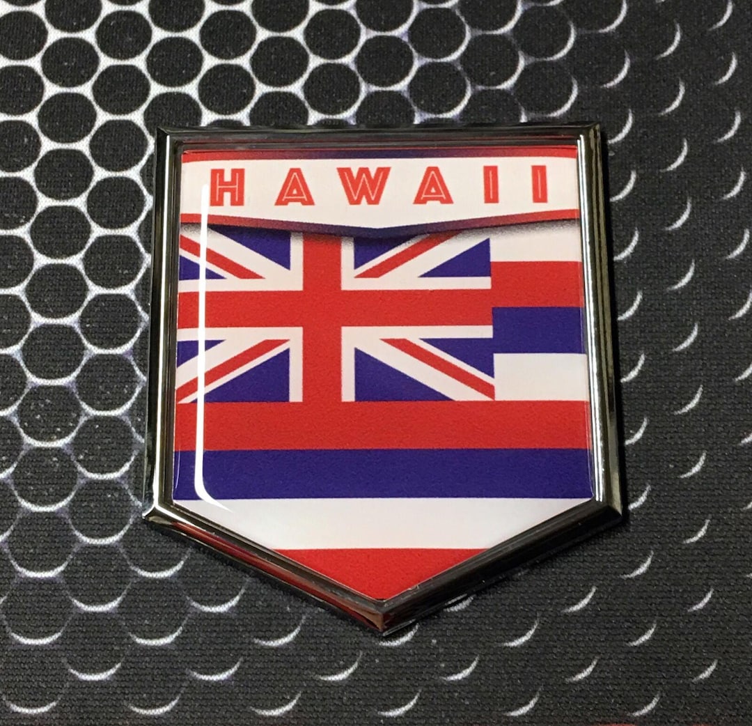 Hawaii Flag Domed CHROME Emblem Proud Flag Car 3D Sticker 2"x 2.25" - Etsy