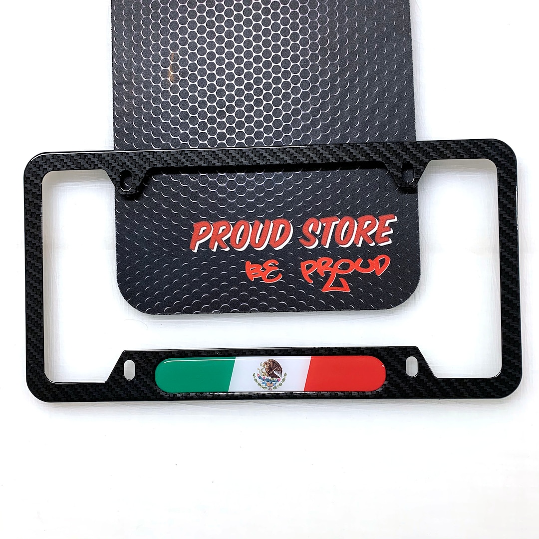 Mexico Flag Carbon Fiber Look License Plate Frame - US Size - Etsy