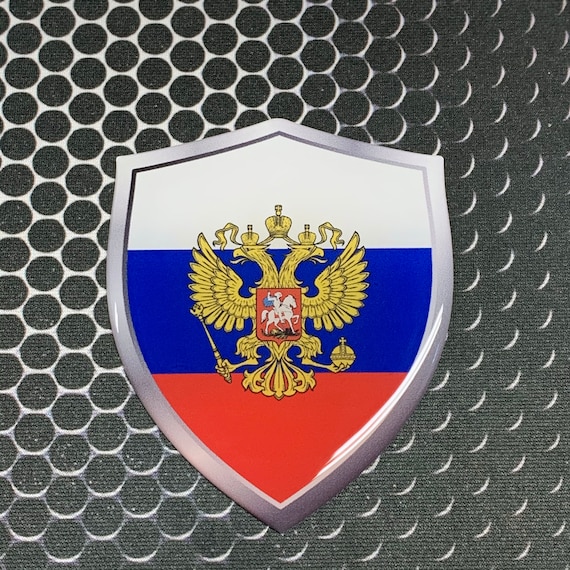 Russia Shield Flag Proud Domed Decal Emblem Flexible Car | Etsy