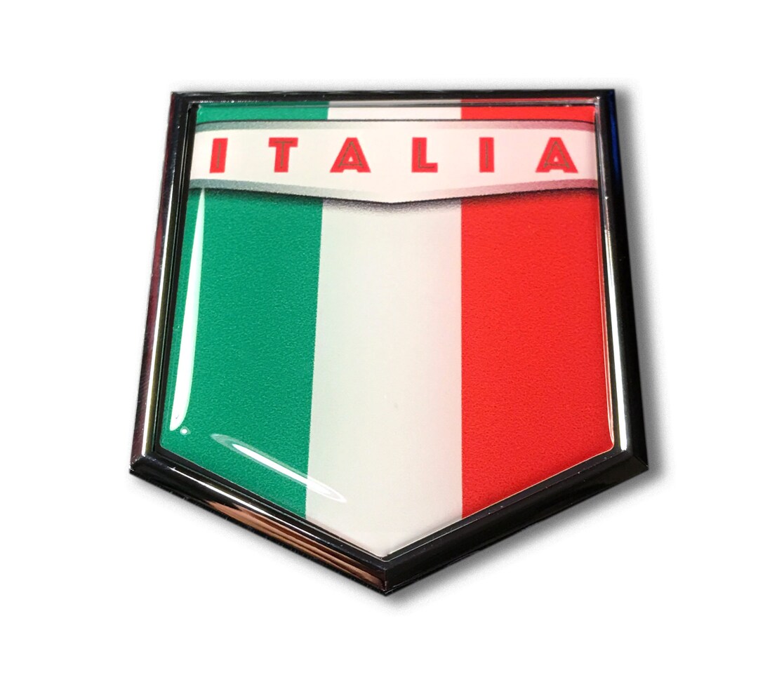 Italia Flag Chrome Emblem: 3D Car Sticker, Made in USA (2x 2.25") - Etsy