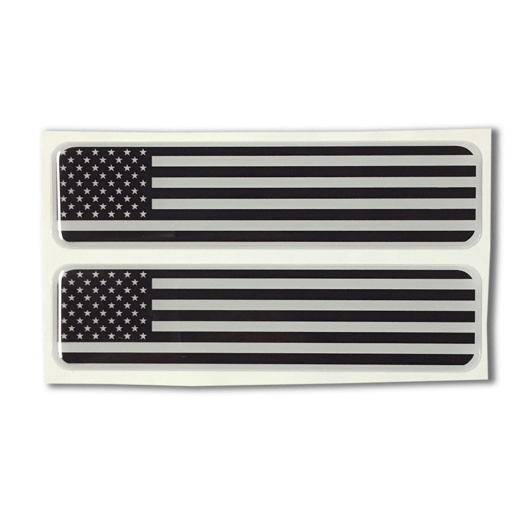 USA America Monochrome Flag Domed Decal Emblem Car Flexible Sticker 4 ...