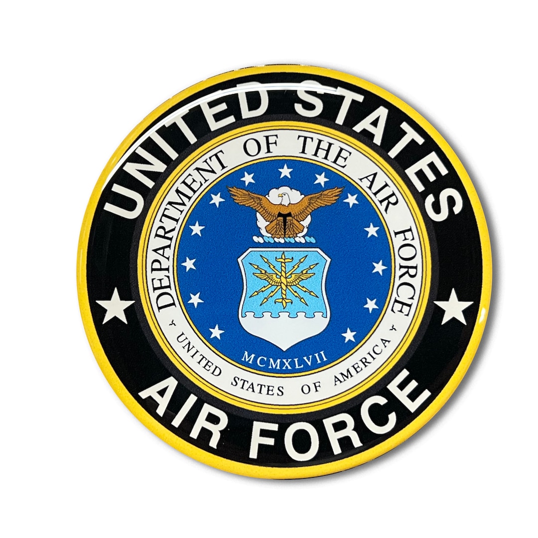 US Air Force Domed Decal Car Sticker Emblem 3D 3" America Aim High - Etsy