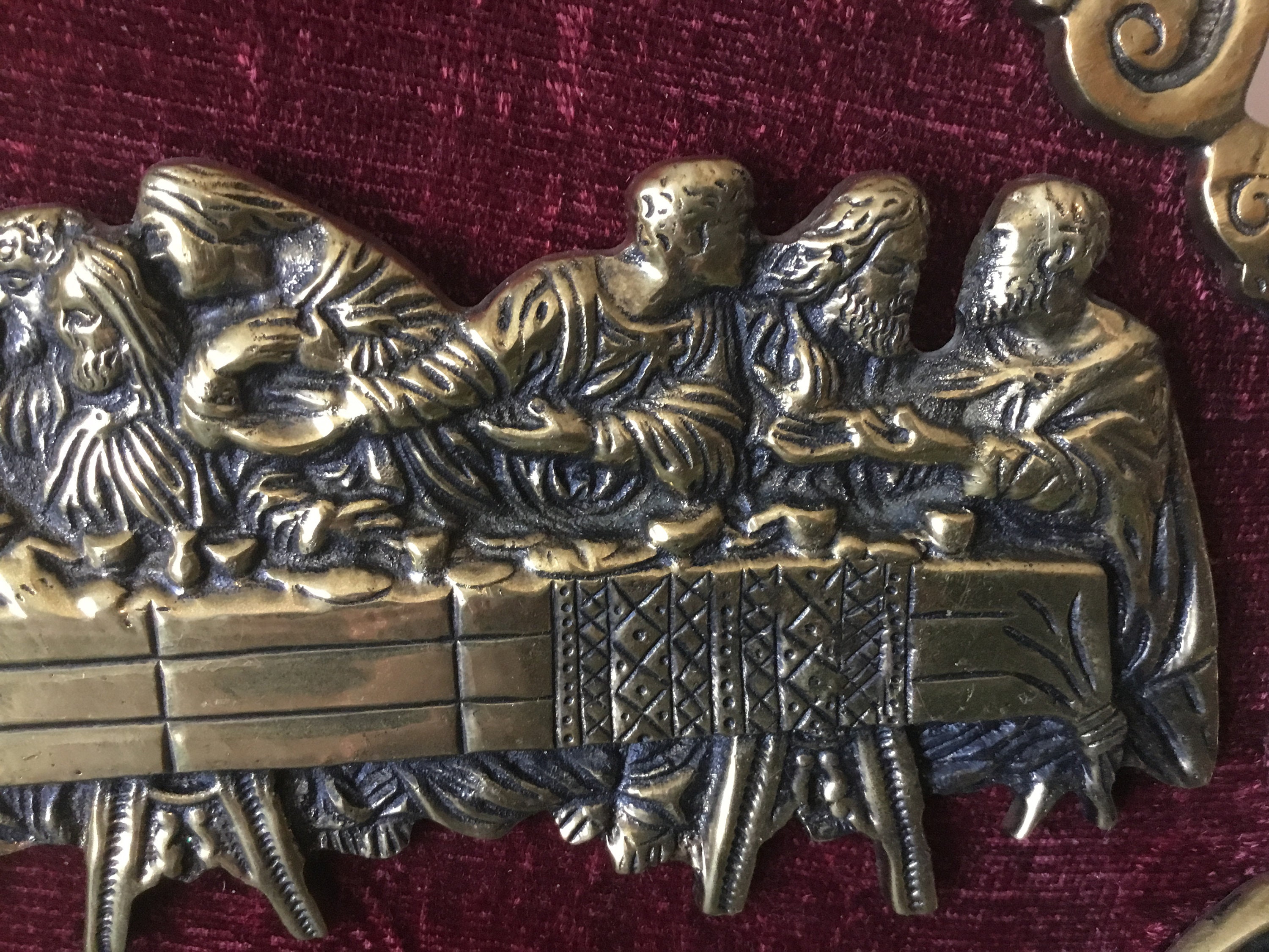 Rare the Last Supper Wall Plaque /made of Brass and Red - Etsy