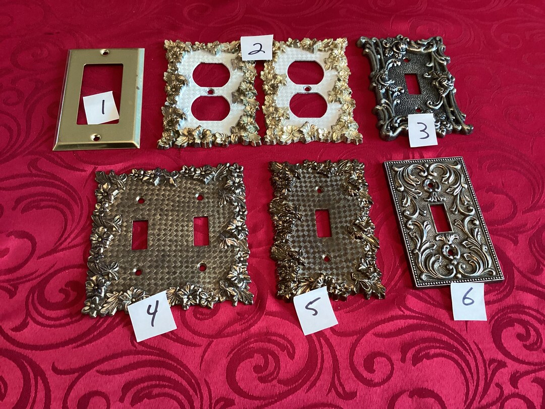 Wall Switch / Plug Plates Brass Decorative Vintage Retro Ornate ...
