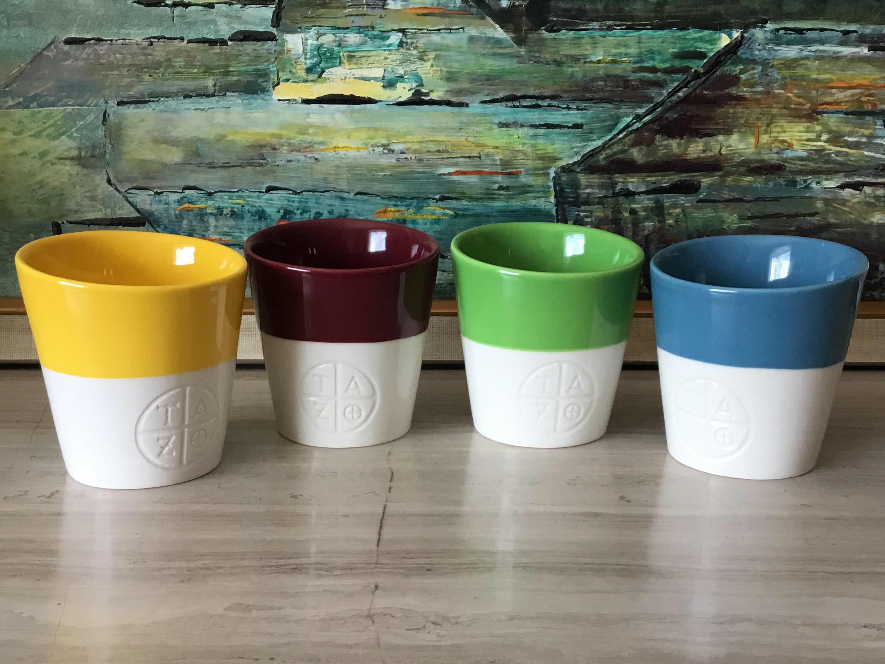 A Set of 4 Starbucks Tazo Slanted Tea Cups With A Capacity to - Etsy