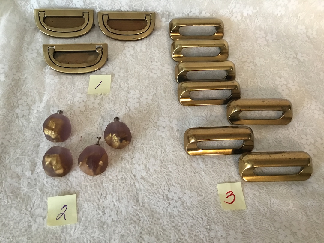Your Choice of 3 Different Style Drawer Pulls # 1 Three Brass Flap ...