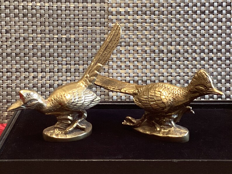 Solid Brass Pair of Road Runner Birds Greatly Detailed and in - Etsy