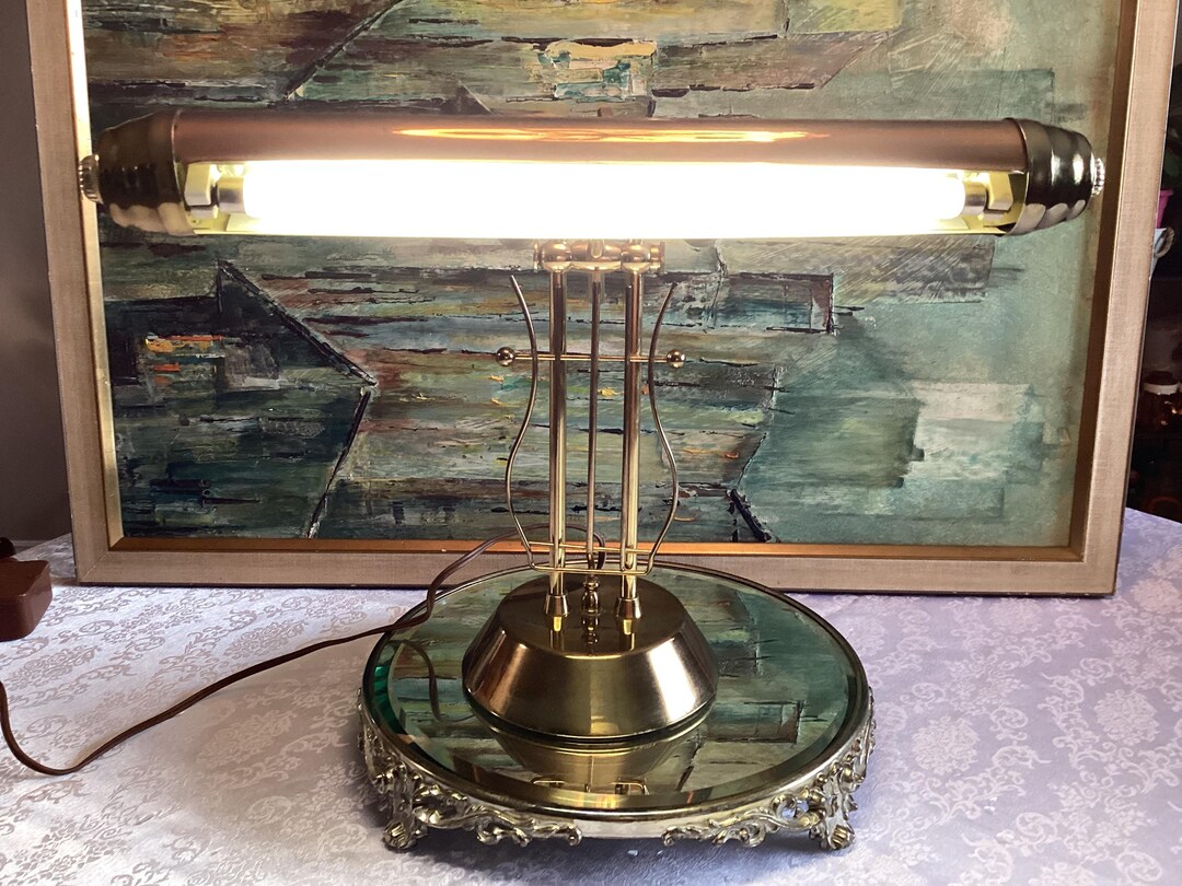 Piano Lamp Brass With Musical Design Fluorescent Bulb Adjustable Height ...