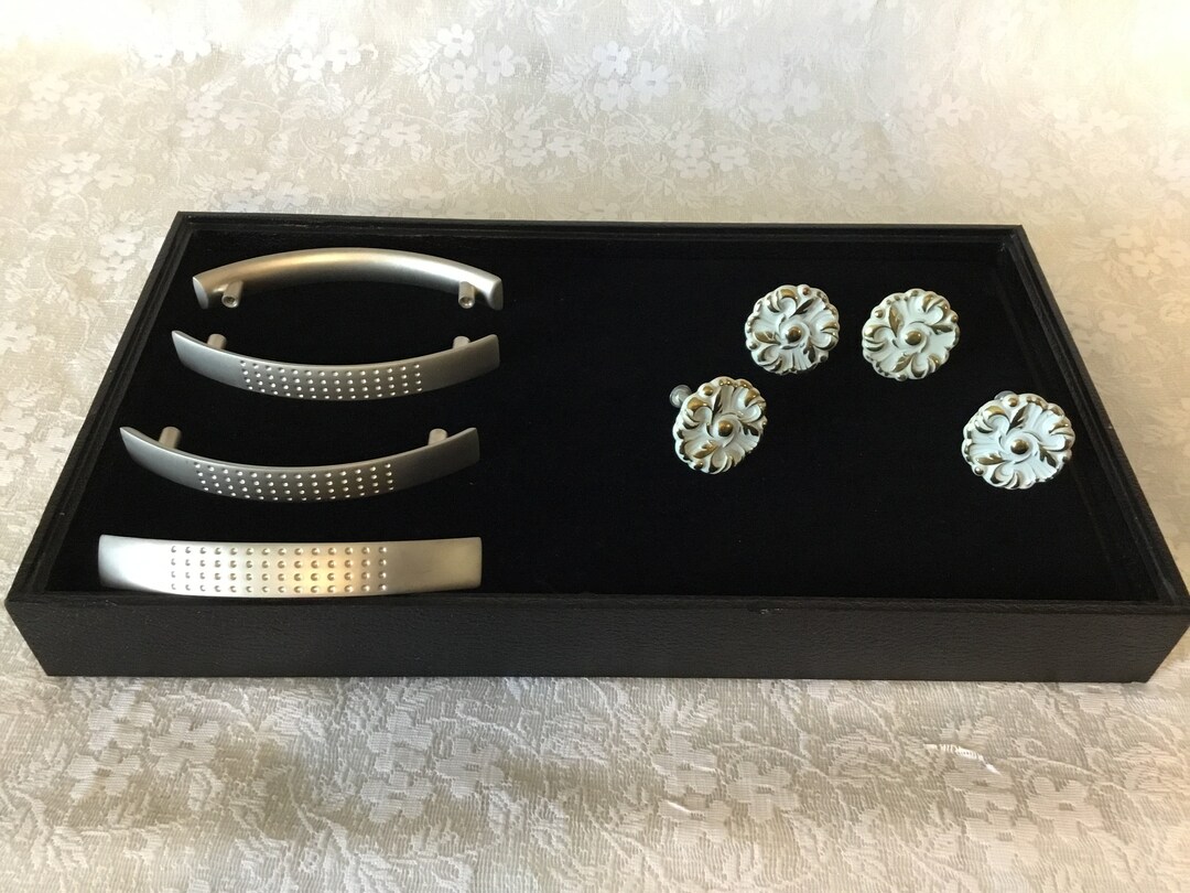 Drawer Pulls Brushed Silver Dimple Style 4.5 Inches or Round 1.5 Inches ...