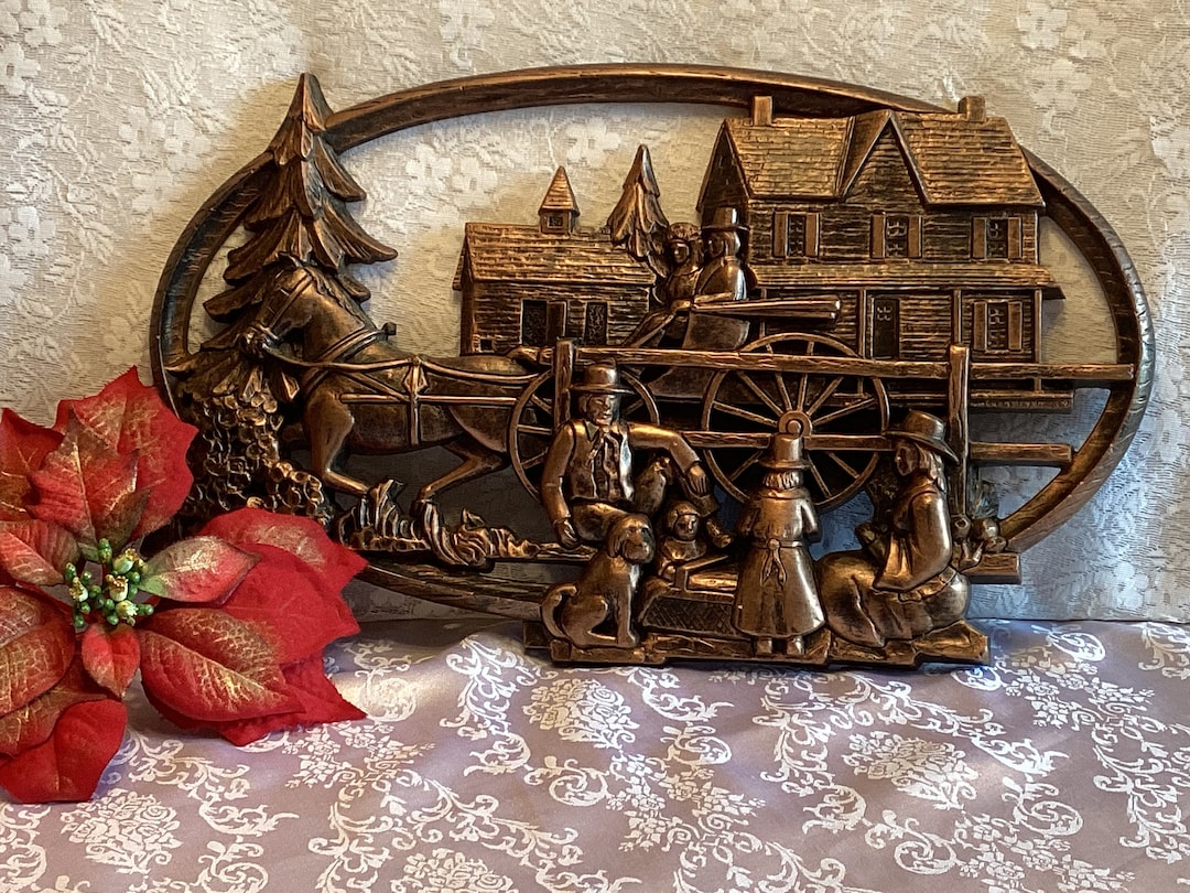 Syroco Christmas Scene MCM Retro Wall Plaque Great Addition to Your ...