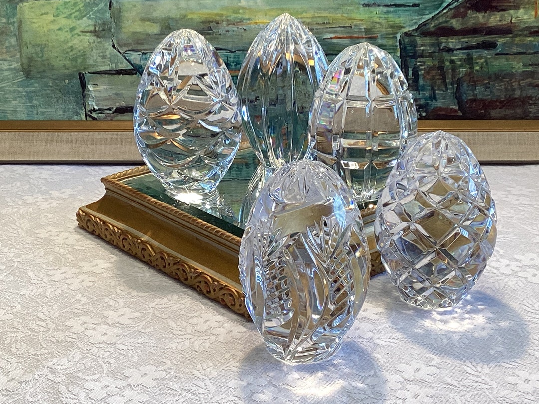 Crystal Paperweights 5 to Choose From All Egg Shaped With Different ...