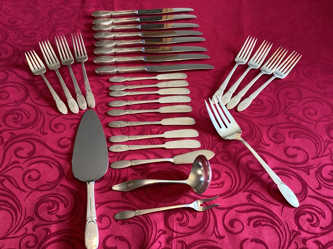 30 Piece 1847 Rogers Brothers IS Monogrammed S Impressive Style - Etsy