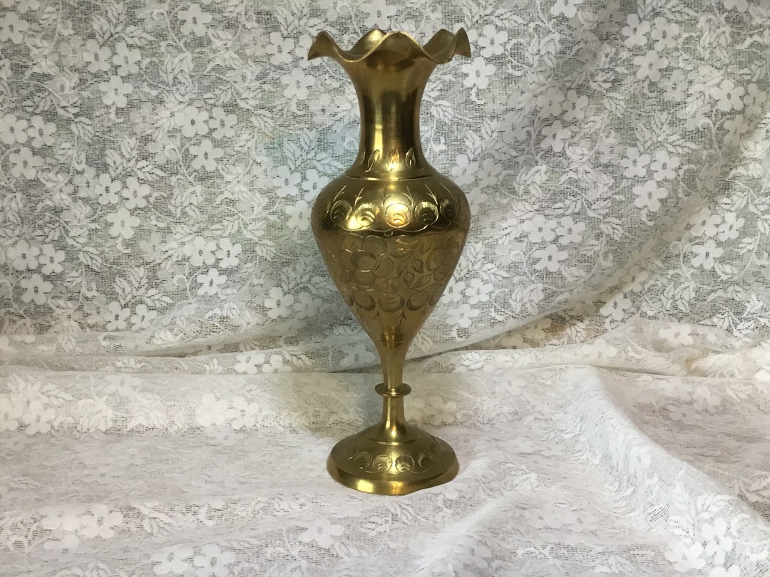A Beautiful Brass Vase Handcrafted in India by an Artist With an Eye ...