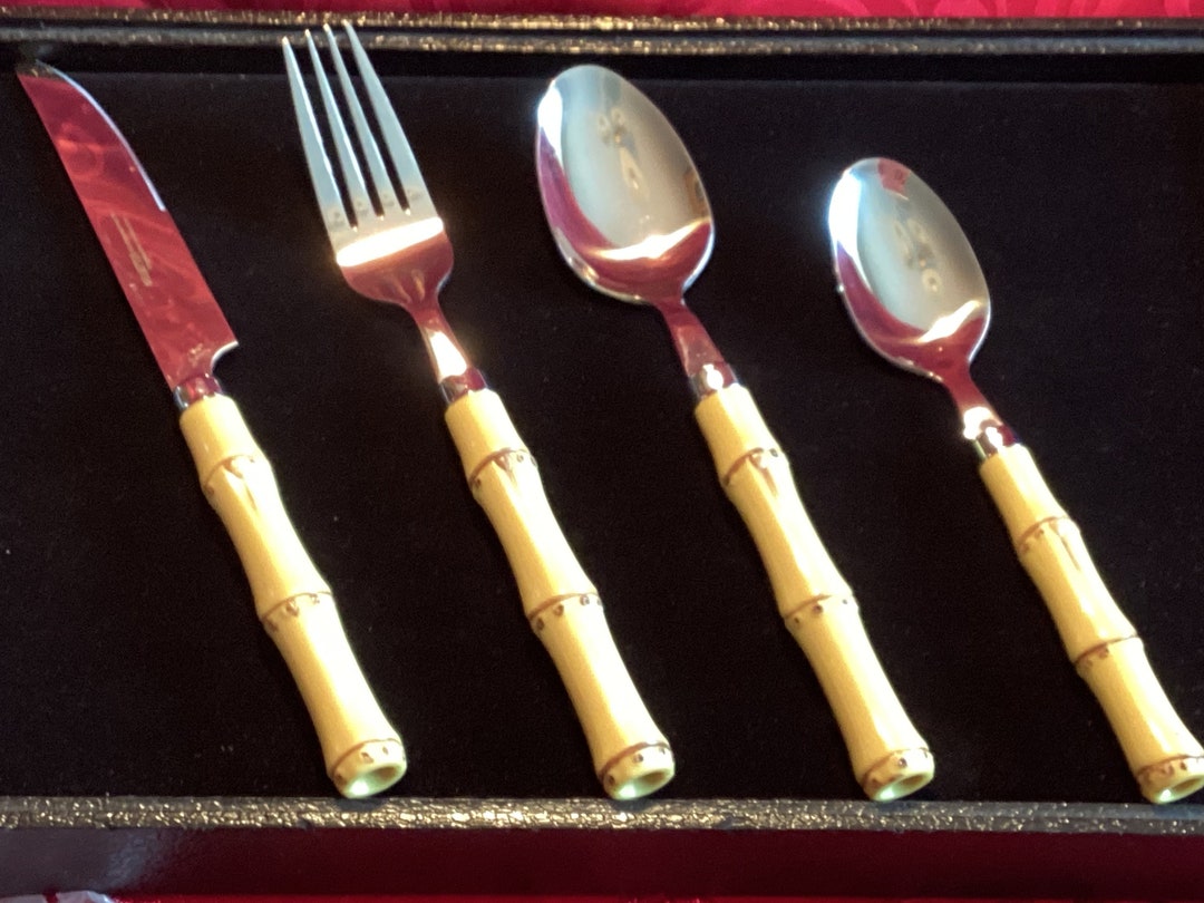 20 Pieces of Hampton Silversmiths Bamboo Pattern New Old Stock 4 Place ...