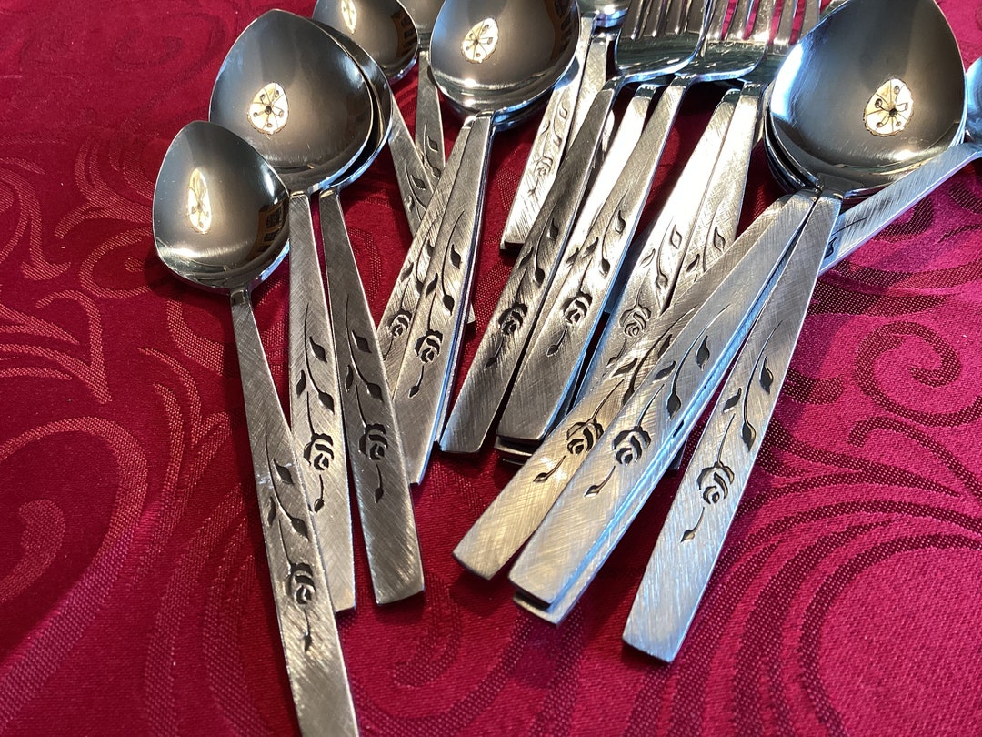 Capistrano Pattern Oneida Craft Deluxe Stainless Steel Silverware Flatware Cutlery 38 Elegant ...