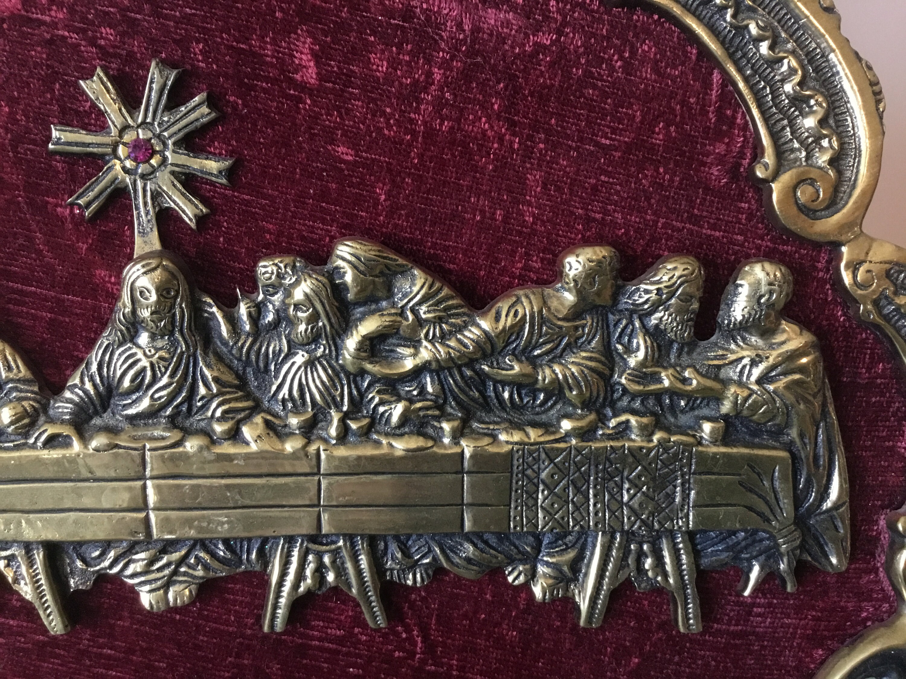 Rare the Last Supper Wall Plaque /made of Brass and Red - Etsy