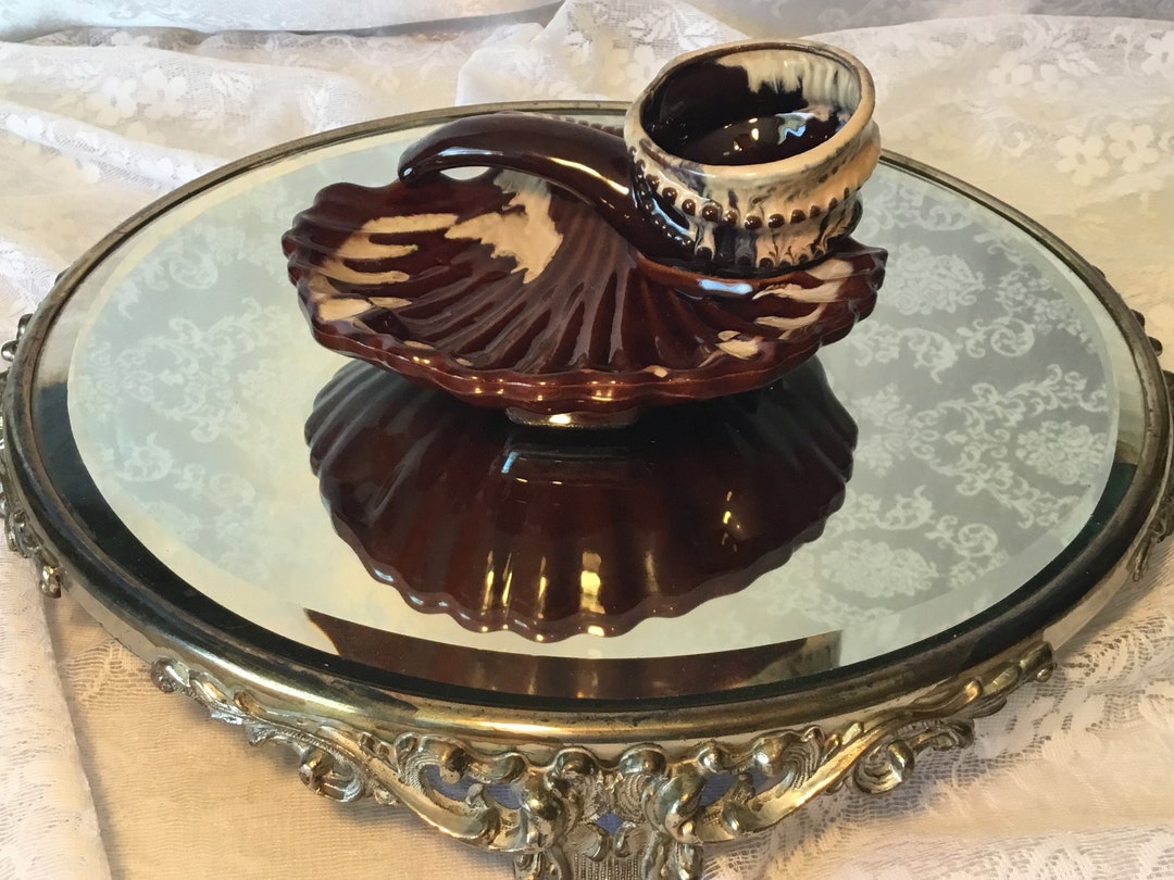 Vintage Ceramic Shell Shaped Ashtray With A Pipe for A - Etsy