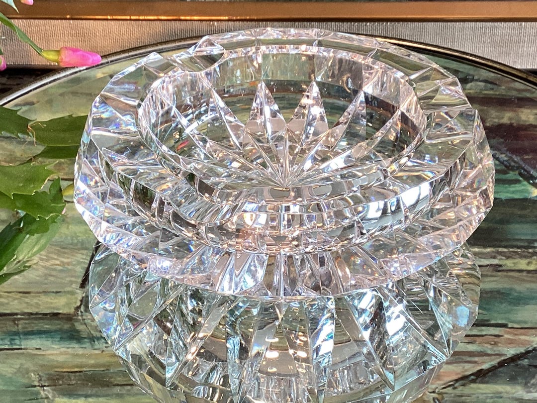 Elegant Solid Heavy Crystal Ashtray Rolled Outside Rim Very Elegant ...