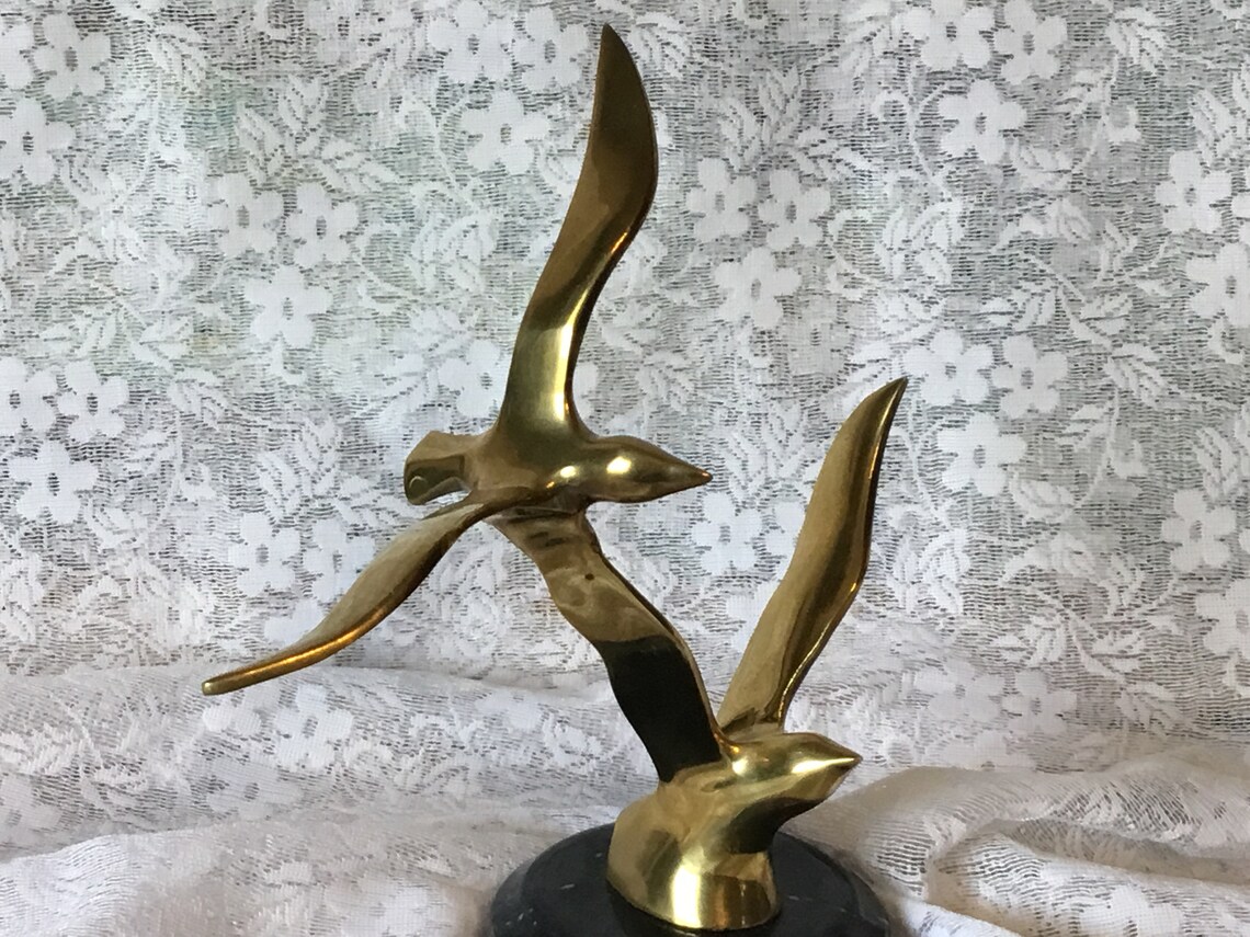 An Absolutely Lovely Pair of Brass Birds Mounted on A Circular - Etsy