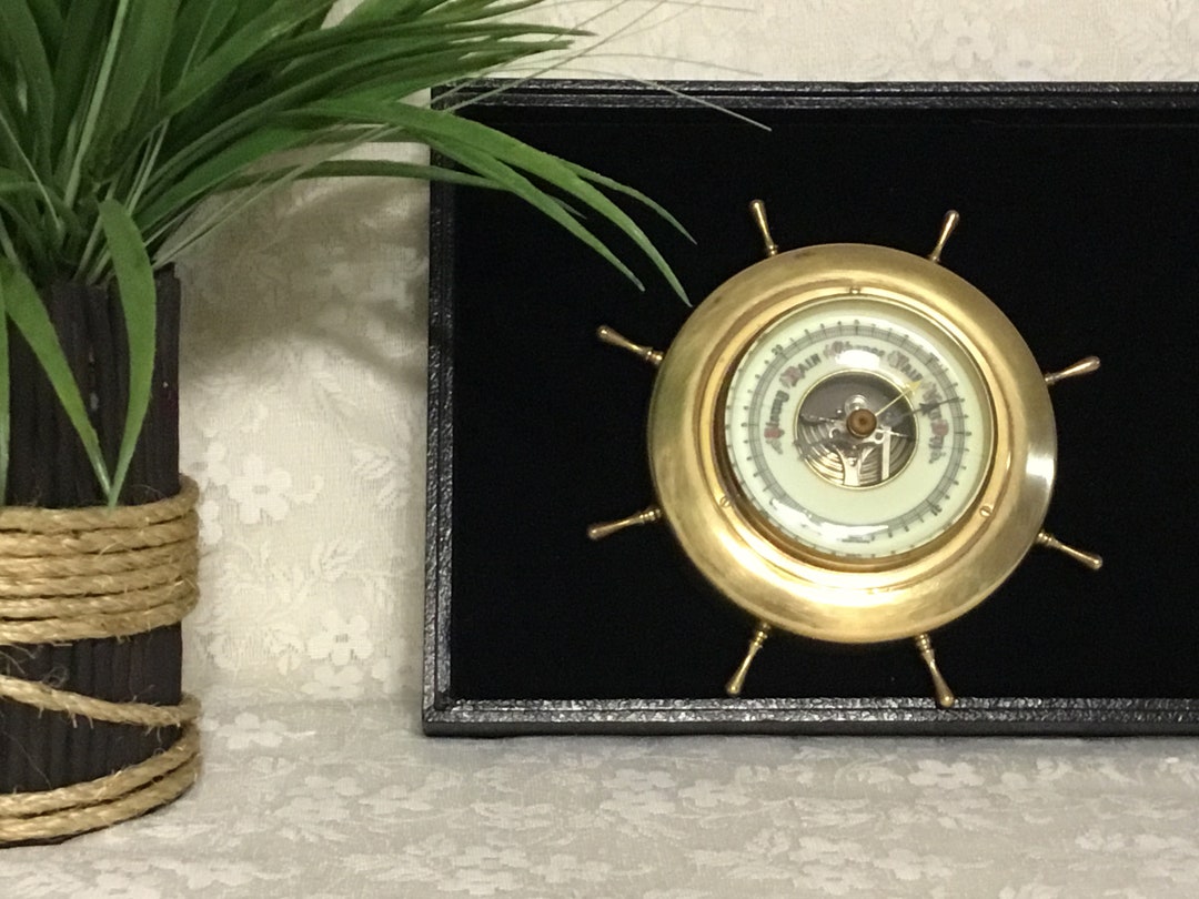 Brass Nautical Boat Barometer / Boat Wheel/ Wall Hanging Made in ...