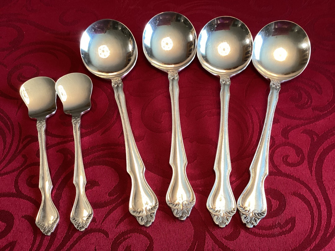 Nickel Silver Spoons 4 Gumbo 2 Teaspoons / Sugar Spoons Fine Quality ...