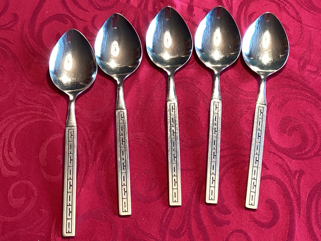 Set of 5 Replacement Tablespoons Soup Spoons Unique Oneida Ltd Stamped ...