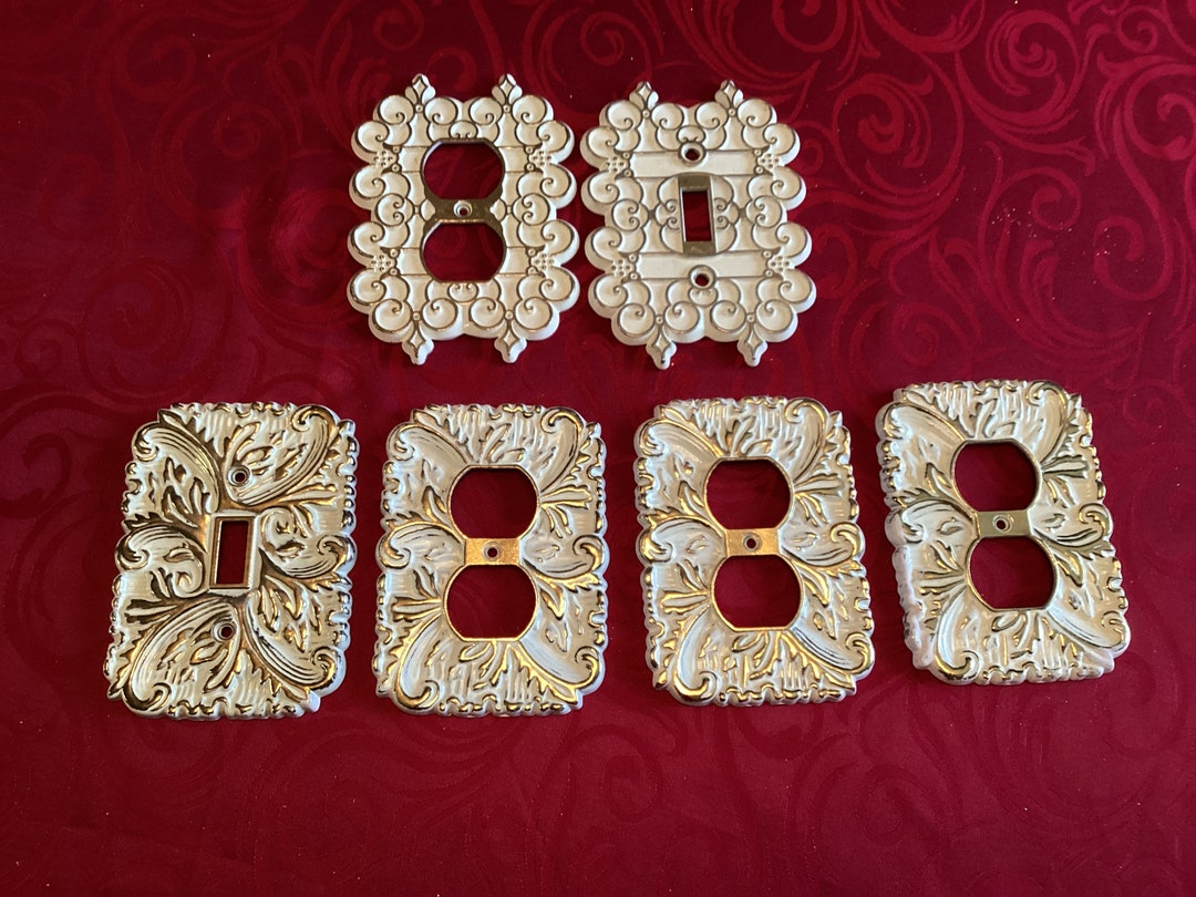 Unique Retro MCM Vintage Hollywood Regency Wall Switch / Plug Plates A ...