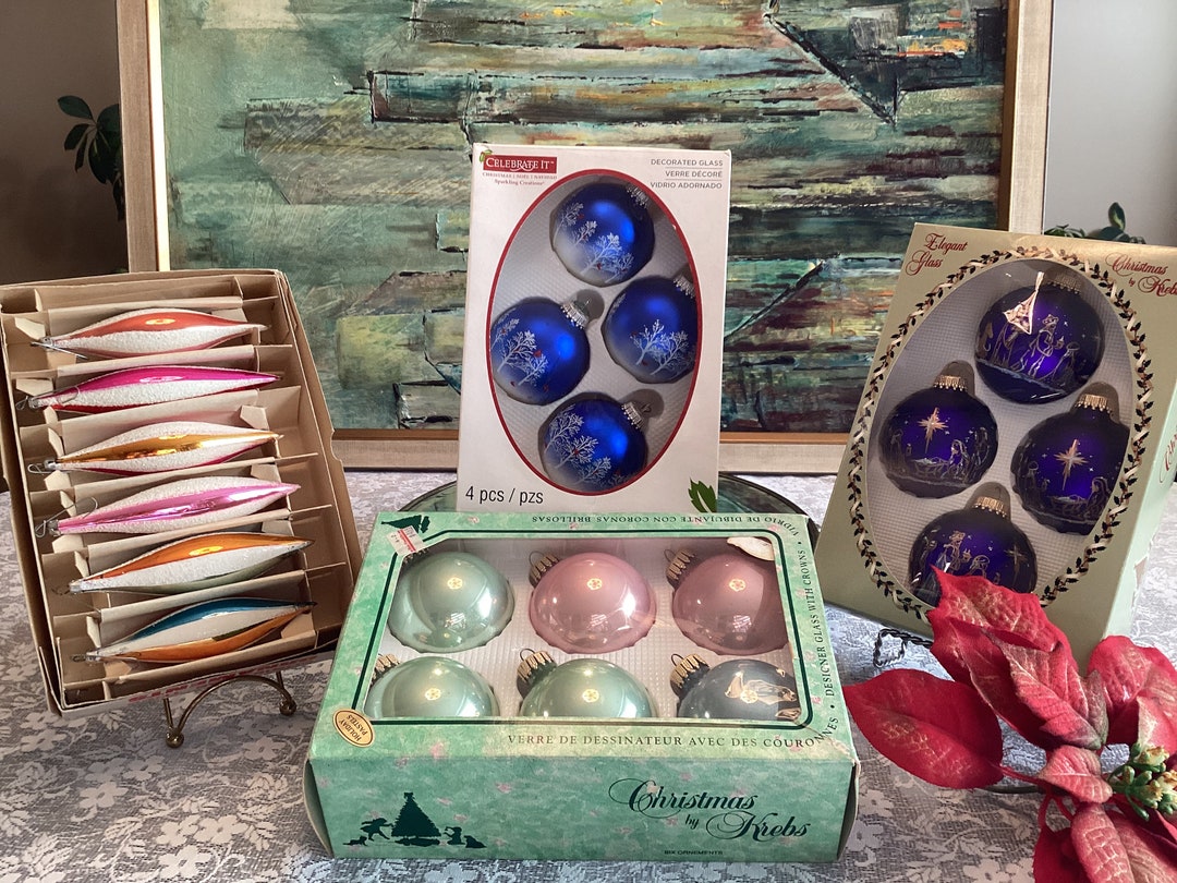 TARIFFS INCLUDED Vintage Glass Christmas Bobbles / Mercury Baubles/ All ...