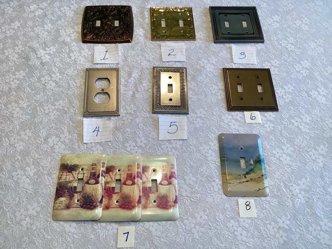 Selection of Wall Switch Cover Plates Switch Plugs Single Double Brass ...
