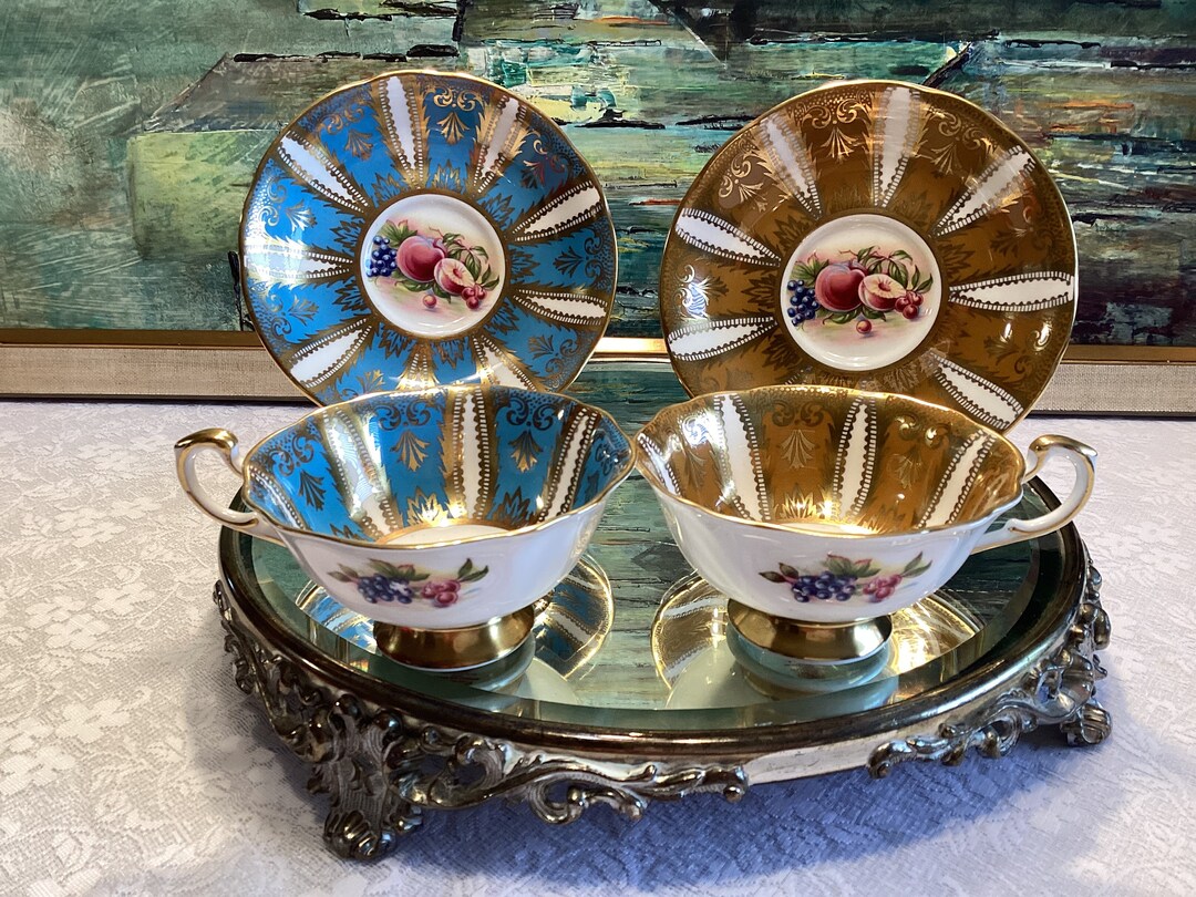 Choice of Elegant Paragon Tea Cups and Saucers Blue Gold England ...