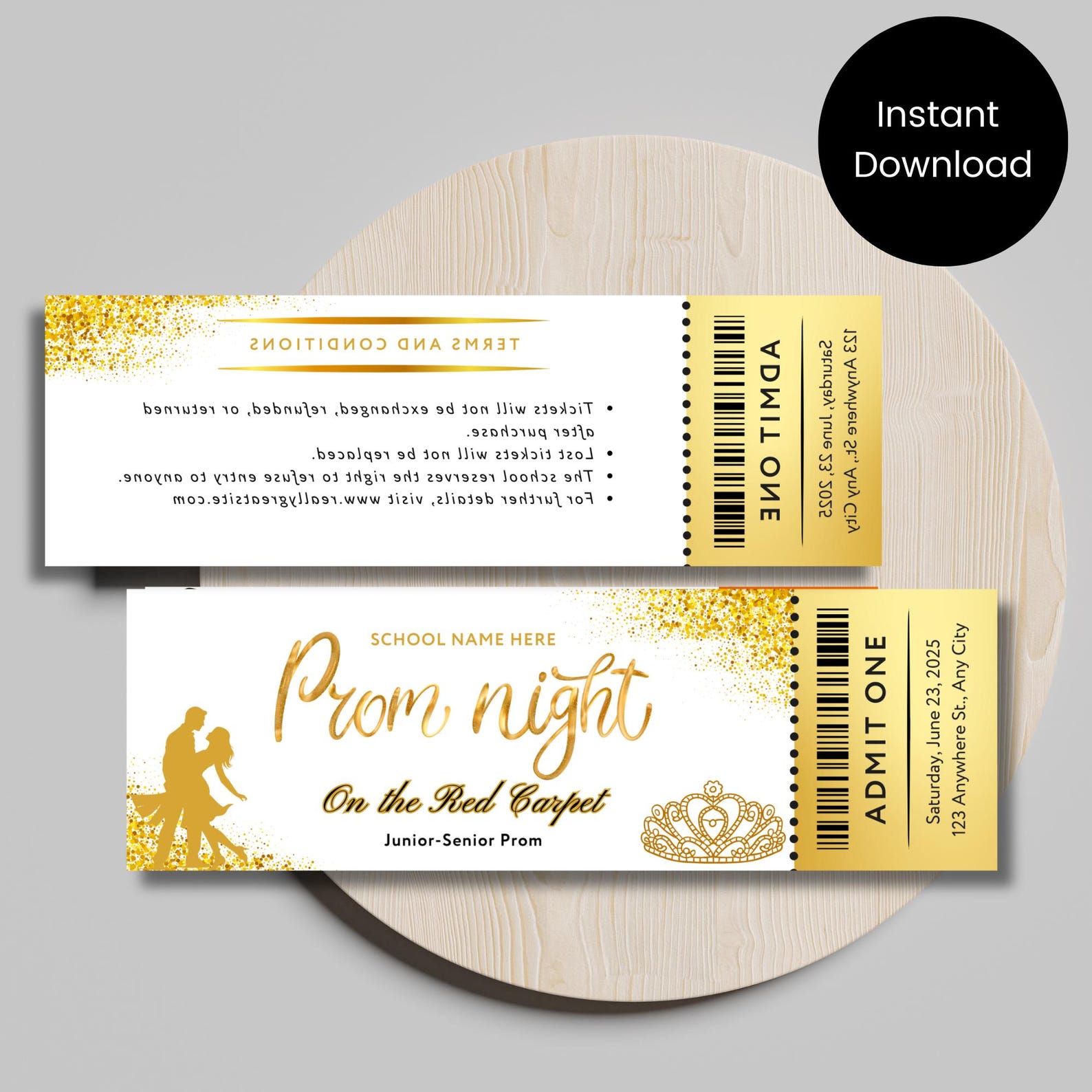 Editable Prom Night Ticket Templates - Etsy UK