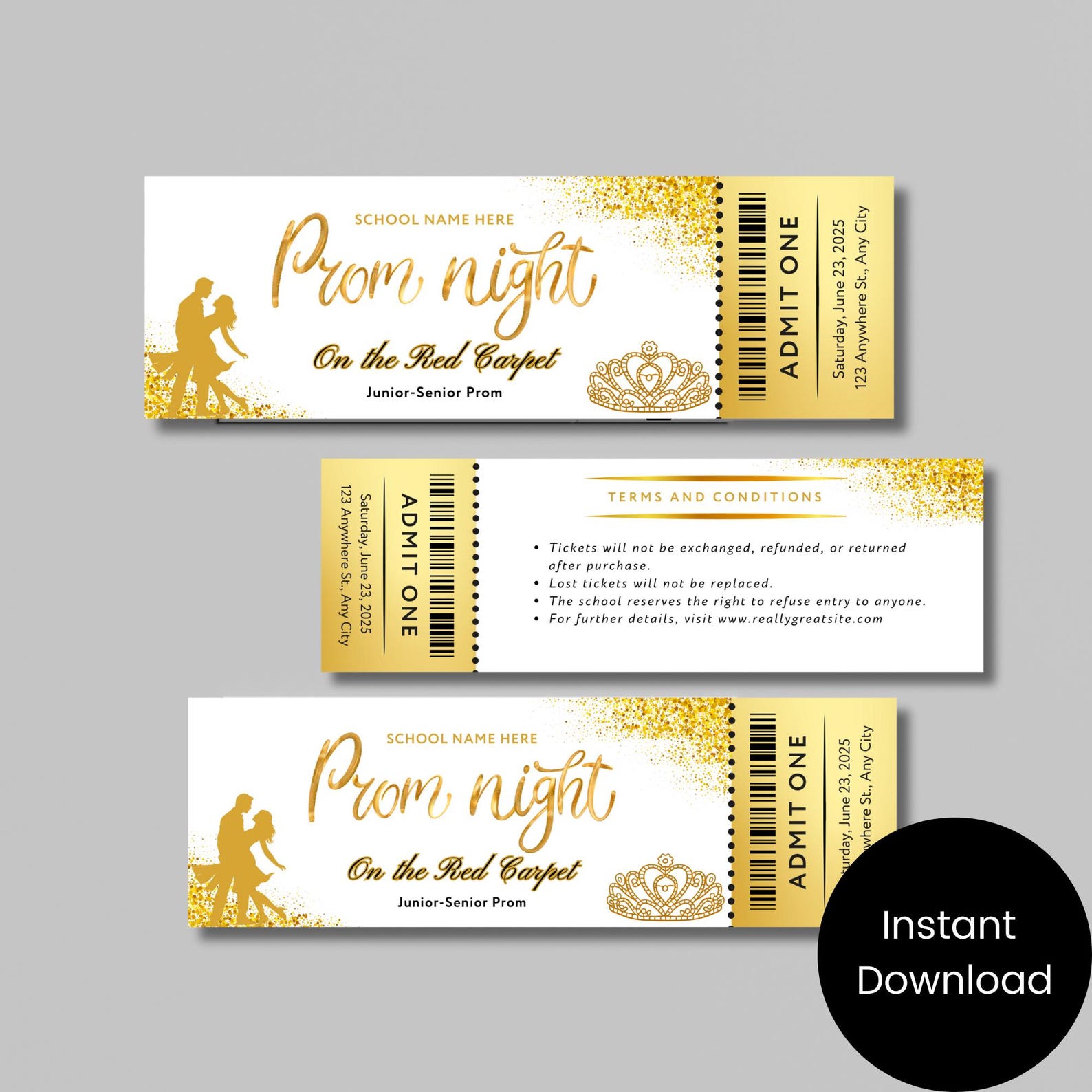 Editable Prom Night Ticket Templates - Etsy UK
