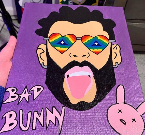 Bad Bunny Painting | Etsy