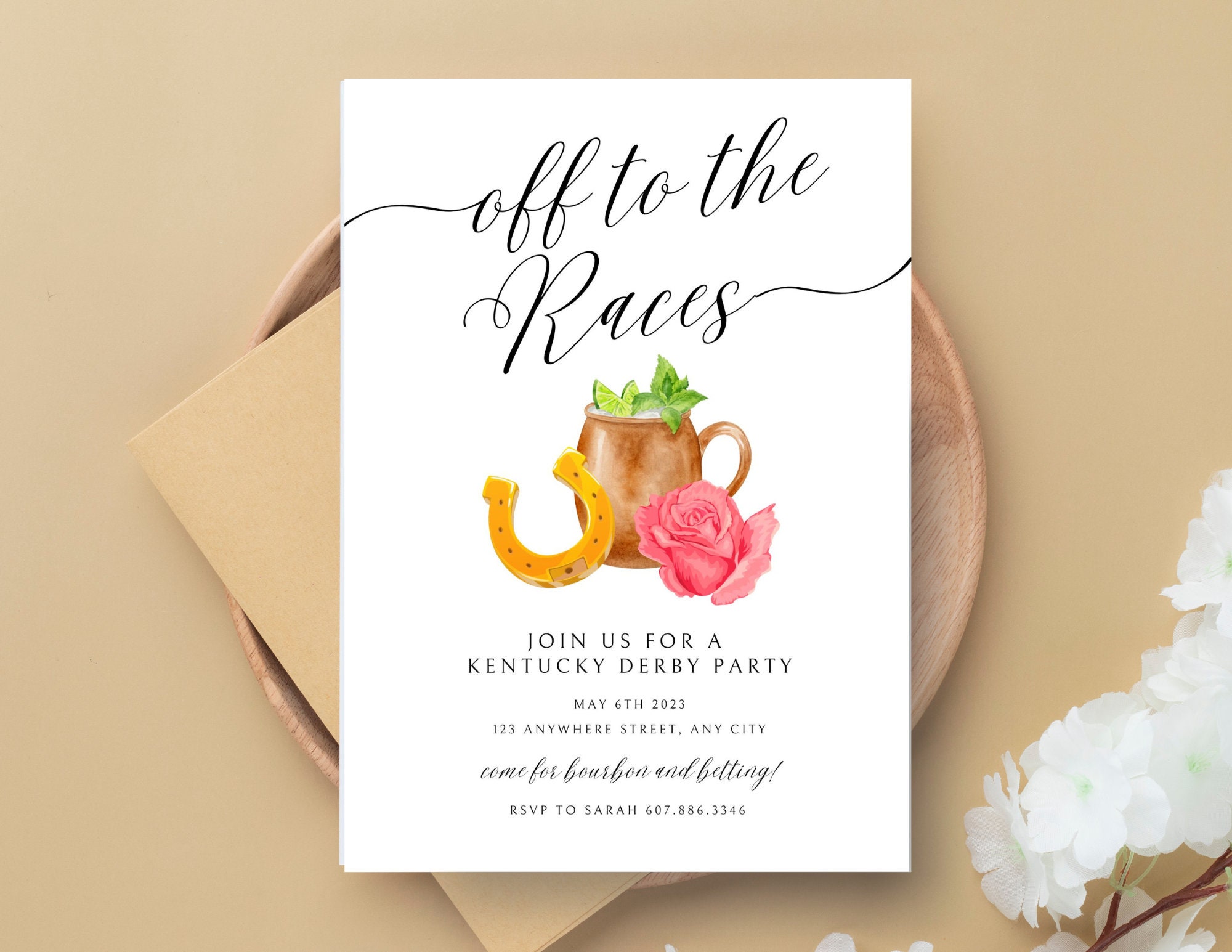 Kentucky Derby Invitation Kentucky Derby Party Kentucky - Etsy