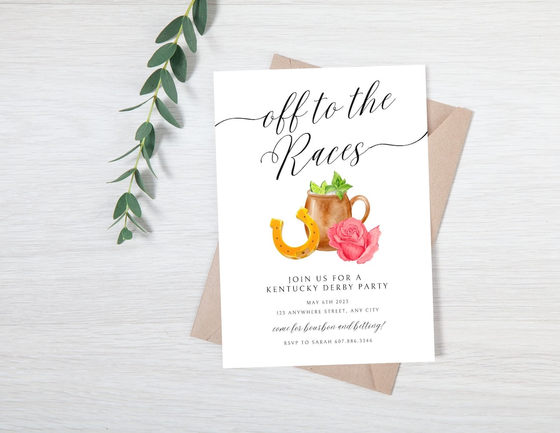 Kentucky Derby Invitation Kentucky Derby Party Kentucky - Etsy